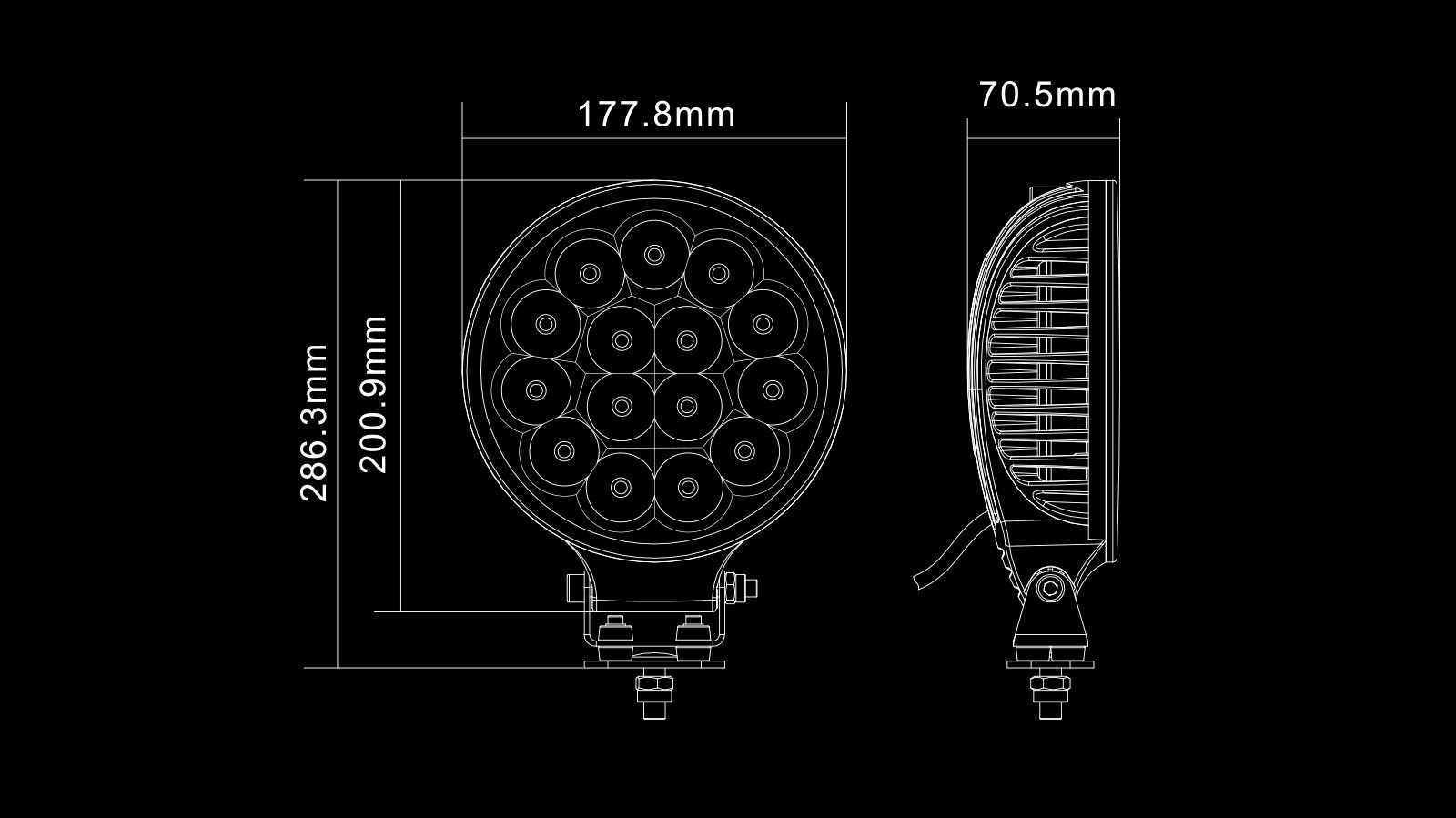 LED tālās gaismas panelis W-Light Lightning 175, 45W - Tālās gaismas ...